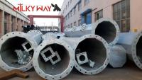 China 24m 32m Height Conical Electrical Power Pole Base Plate Type for sale