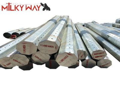 China 1250 Dan 11.8M 8 Sides Electrical Power Pole 4mm Thickness Direct Burial ASTM A123 Galvanization Standard for sale