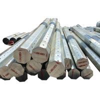 China 14m Height Hot Dip Galvanized Transmission Steel Pole with ISO9001/BV/SGS Certification and 3-500km/h Wind Resistance for sale