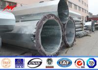 China 25ft to 75ft Electrical Concial Tapered Steel Utility Pole , Steel Power Distribution Pole 10kv ~ 550kv for sale