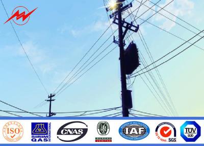China Wind Proof Conical Tapered Galvanized Steel Pole For Distribution Line Project for sale