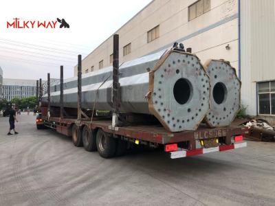 China Galvanized Steel Power Pole Octagonal Transmission Line Poles with Bitumen Coating Available in Various Lengths from 35ft to 90ft for sale