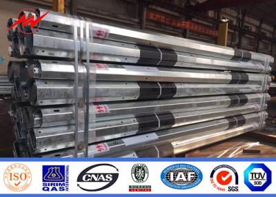 China 11m 12m 2 Segments S355JR Q345 Steel Power Transmission Pole With Fiberglass for sale