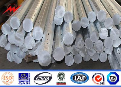 China 12m Africa Galvanized Steel Pole , Steel Utility Poles With 3 Levels Of Arms for sale