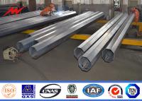 China Bitumen Tapered Electrical Transmission Pole 35FT 3mm Thick Hot Dip Galvanized for sale
