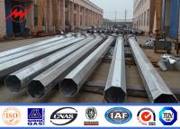China Octagonal Shape Galvanized Tubular Steel Pole Power Transmission In Silver for sale