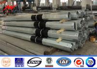 China 11m 3.8mm 2 Section FRP Galvanized Steel Pole Electric Transmission Column for sale