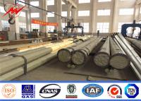 China Telescoping Painting Steel Power Pole Distribution Conical 160 Km / Hour Wind Speed for sale