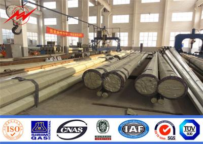 China Telescoping Painting Steel Power Pole Distribution Conical 160 Km / Hour Wind Speed for sale