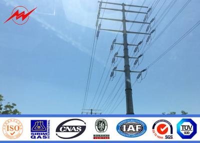 China 70FT 90FT Transimission Line Steel Power Pole Gi Octagonal Pole With Bitumen for sale