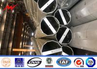 China 10kv - 550kv Hot Dip Galvanised Steel Pole , Electric Power Pole For Distribution Line for sale
