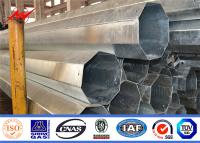 China 8 - 18m Hot Dip Galvanized Steel Utility Pole Gr65 Material Round / Conical Shape for sale