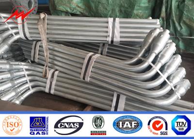 China Galvanized Steel 12m Polygonal Street Light Poles With Single Cross Arm for sale