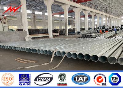China 60ft 1280kg Electric Power Pole With Base , Customized Color Steel Utility Poles for sale