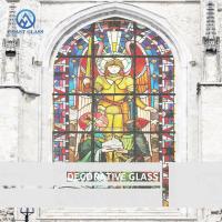 China Round Stained Decorate Glass Panel Window Inside Catholic Church for sale