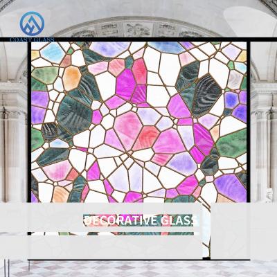 China Custom Art Glass Window Flower Stained Glass Panel for Lamp Lighting Church Home Wall Decor 12 Years Manufacturer for sale