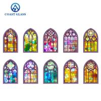 China Custom Stained Glass Partition Room Divider Wall Decorative Glass Panel for Home 10mm for sale