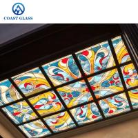 China Colored Glass Window Panel Stained  Arts and Crafts Interior Decoration for sale
