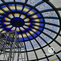 China Custom Stained Leaded Glass Domes Skylights Decorative Art Glass Panel 5mm for sale