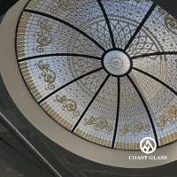 China Custom Stained Leaded Glass Domes Skylights Decorative Art Glass Panel 5mm for sale