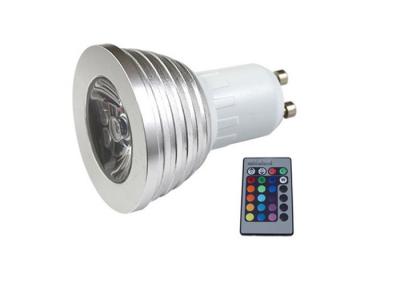 China 3W RGB Multicolor  16 Color Changing LED Light Bulb GU10  IR Remote Control Spotlight for sale