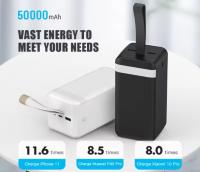 China Power Bank 50000mah Large Capacity Big Power Bank Mobile Charger Power Bank Led Display with Rope Handle for sale