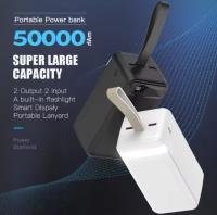 China Large Capacity Power Bank 50000mah PD and Mobile Fast Charger Power Bank Led Display with Emergency Light for sale