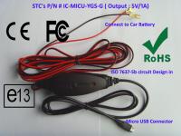 China Hardwire Car Battery Mini USB Car Charger , 2A Output Fast Cell Phone Car Charger for sale