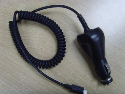 China 5V1A Coil Cable Car Charger with Micro USB , CE/FCC/e-mark approved Black for Samsung ,HTC for sale