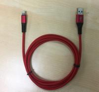 China Red IPhone Lightning Cable Car Charger Nylon Braided With 8 Pin Connector for sale