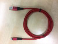 China Red IPhone Lightning Cable Car Charger Nylon Braided With 8 Pin Connector for sale