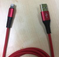 China Red IPhone Lightning Cable Car Charger Nylon Braided With 8 Pin Connector for sale