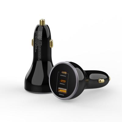 China Large Power 160W USB C Car Charger,3 Port Car Phone Charger Adapter,PD3.1 QC 3.0 Port Cig-plug Lighter Charger for sale