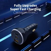 China Large Power 160W USB C Car Charger,3 Port Car Phone Charger Adapter,PD3.1 QC 3.0 Port Cig-plug Lighter Charger for sale