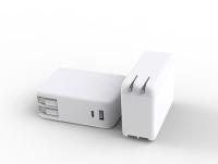 China Foldable Plug PD QC Charger 30W45W with retractable Cable USB Type C and USB A Port For Phones Tablet PC Handheld Device GPS for sale