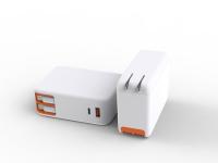 China Foldable Plug PD QC Charger 30W45W with retractable Cable USB Type C and USB A Port For Phones Tablet PC Handheld Device GPS for sale