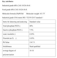 China SHMP CAS 10124-56-8 68% Sodium Hexametaphosphate Technical Grade for sale