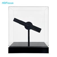 China Rechargeable Mini Table Type Hologram Gift Advertising Display Equipment 3D Holographic Projector LED Fan for Toy and Gift Shops for sale