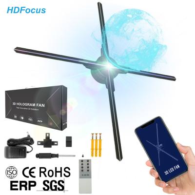 China Powerful App Holograficos 3d Led Fan Hologram Projecteur Video Advertising Holographic Display 3D Holograma Fan  for Showroom for sale