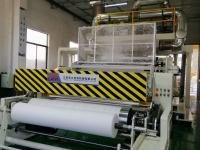 China Melt Spray Fabric / Melt Blown Fabric Machine , Non Woven Fabric Manufacturing Plant single screw whithe and blue, for sale