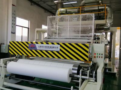 China Melt Spray Fabric / Melt Blown Fabric Machine , Non Woven Fabric Manufacturing Plant single screw whithe and blue, for sale