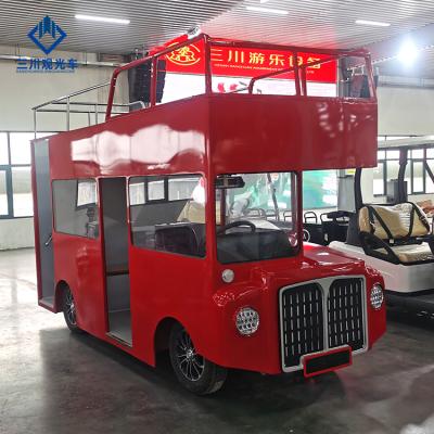 China ALLOY Sanchuan Car Sightseeing Bus Mini Trackless Train For Sale Double Platform Manufacturers Tourist for sale