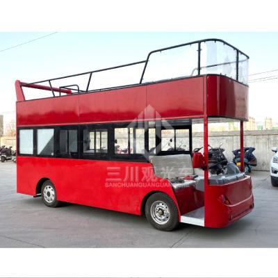 China ALLOY Outdoor Fairground Attraction Rides Double Decker Electric Tourist Bus For Sale for sale