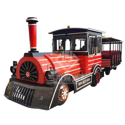 China New Arrival Kids Diesel Electric Steam Engine Locomotive Trackless Train For Sale 28 Seats for sale