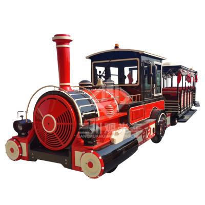 China ALLOY 42 Passenger Merry Christmas Tourist Bus Car Sightseeing Tour Train With Steam Engine Or Diesel Electric for sale