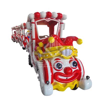 China Metal 15 Passenger Amusement Park Kids Clown Mini Electric Trackless Sightseeing Train in Scenic Spot for sale