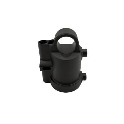 China CNC-Machined Aluminum Alloy 3-Way Connector Precision Milled and Turned Black Anodized Finish for sale