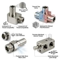 China CNC Machining Aluminum Liquid Cooling Fitting Precision Tolerance Custom OEM for sale