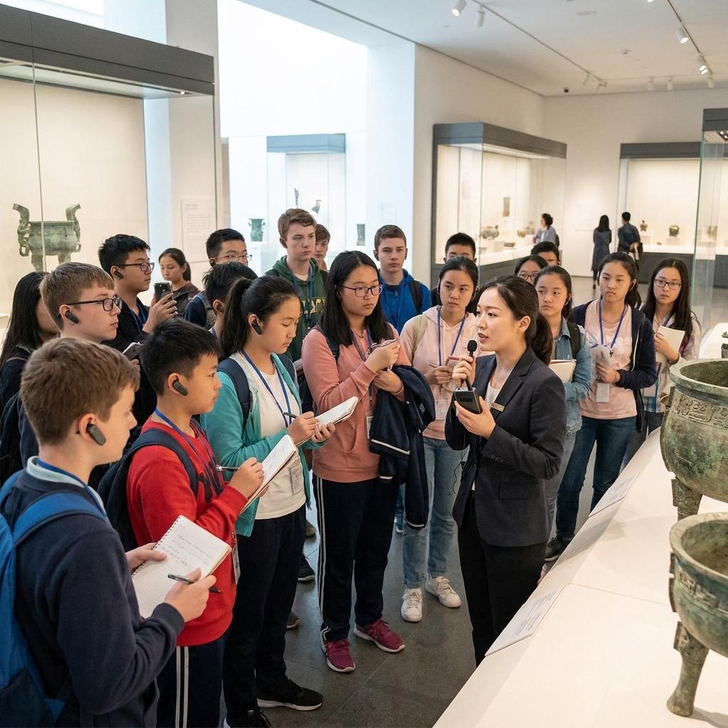 Group tour using wireless tour guide system for simultaneous interpretation