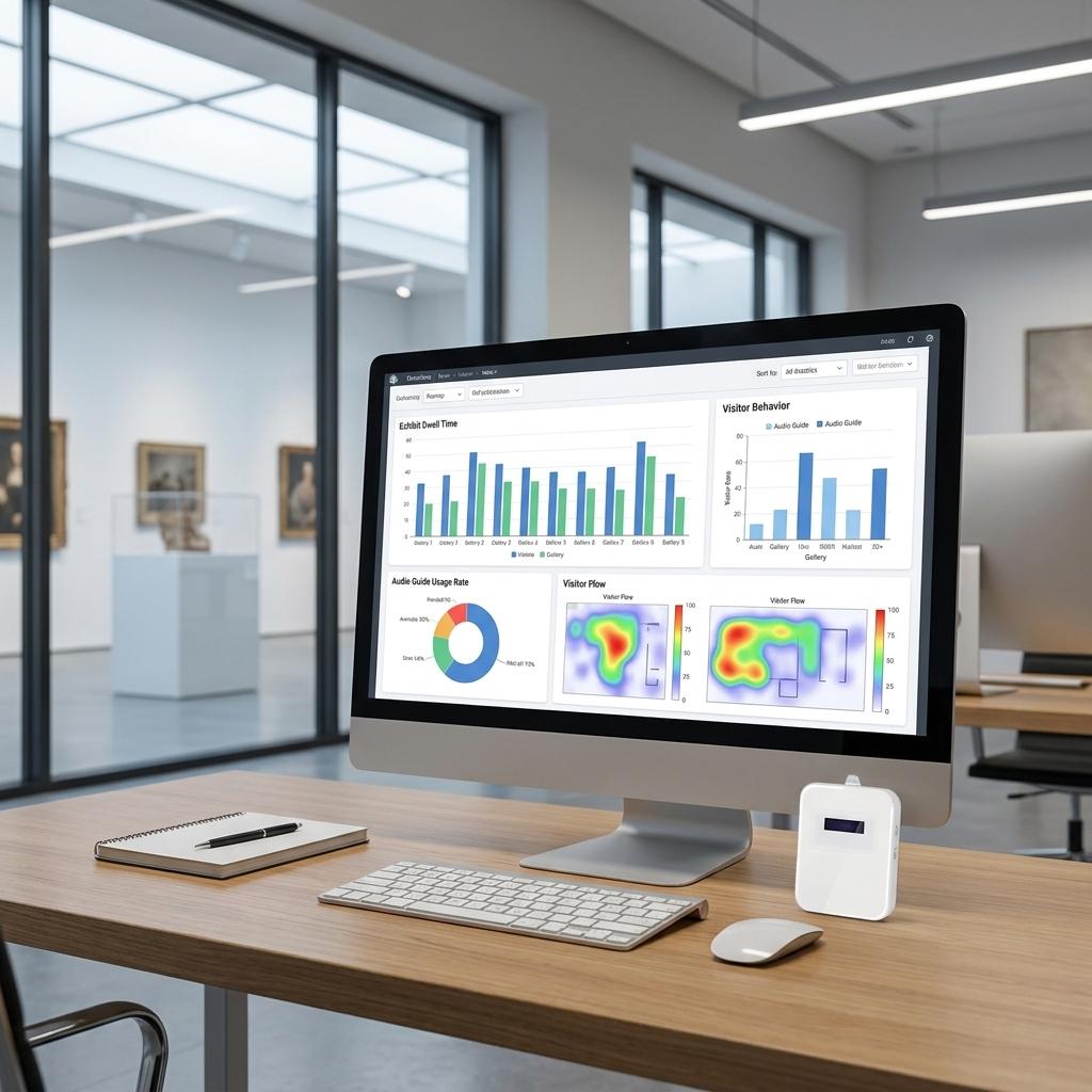 Museum visitor behavior analytics dashboard from audio guide system, data-driven exhibition operation and content optimization